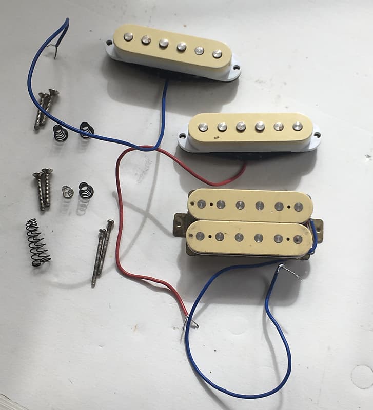 Vintage HSS Strat Pickups Aged Relic Yellow Cover Fender | Reverb UK