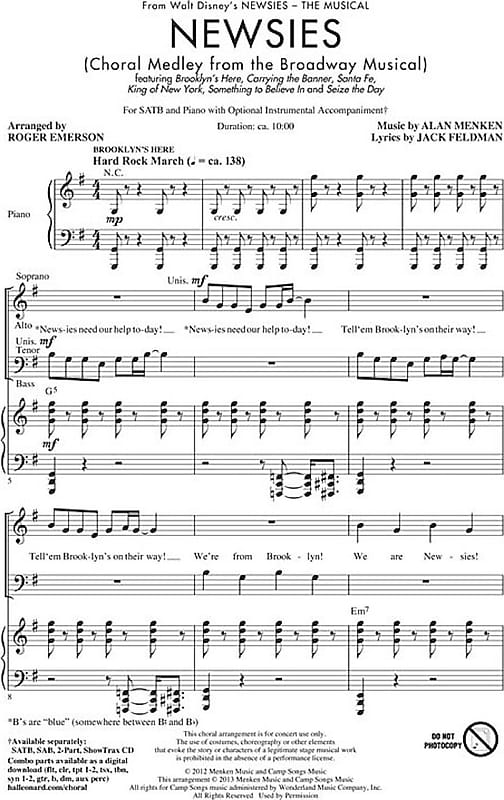 Newsies - Choral Medley from the Broadway Musical | Reverb