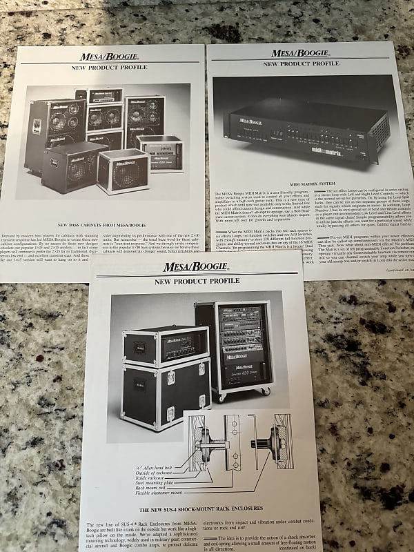Mesa Boogie New product spec sheets SUS-4 shock mount rack | Reverb