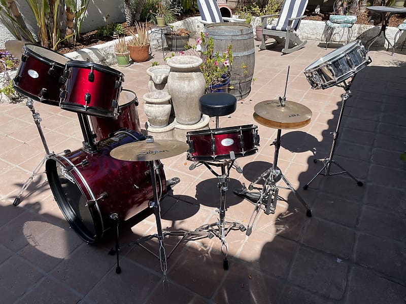 Pearl Soundcheck Drum Kit, Zildjian Cymbal Set, and All | Reverb