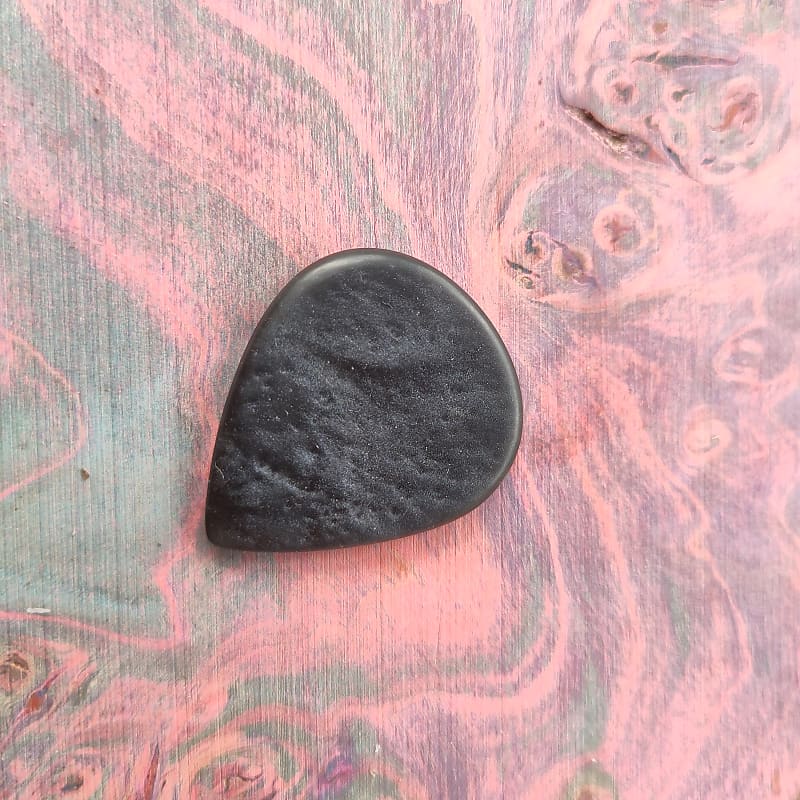 Black mica and Resin plectrum, hand carved 2024 - Oiled | Reverb