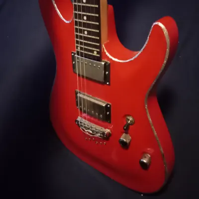 Schecter Omen 6 Custom Red/Silver Paint Finish Strat | Reverb