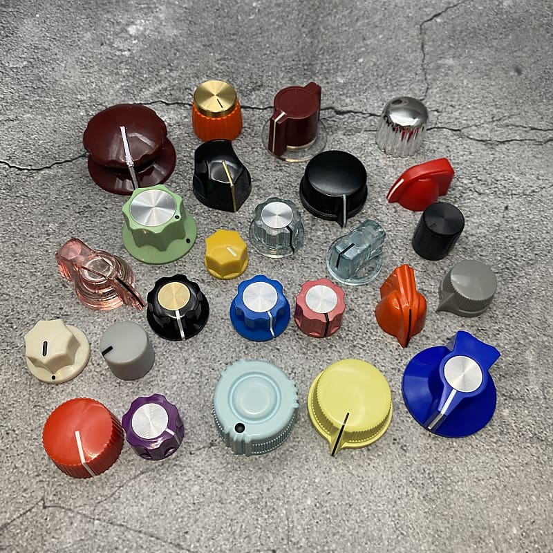 25 Pc Lot of Misc Mix Pedal & Guitar Amp Knob Knobs - Lot | Reverb