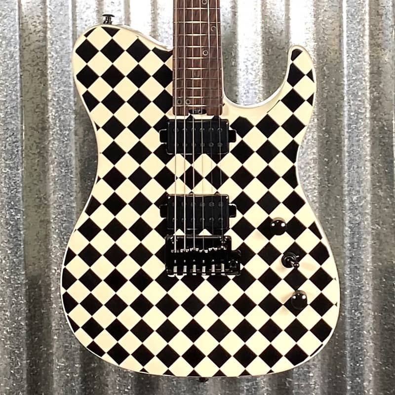 Westcreek TT-50 Tele HH Black White Checker Graphic Guitar | Reverb