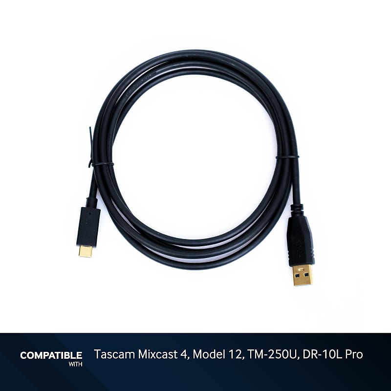 6ft USB-C to USB-A Cable for Tascam Mixcast 4, Model 12, | Reverb