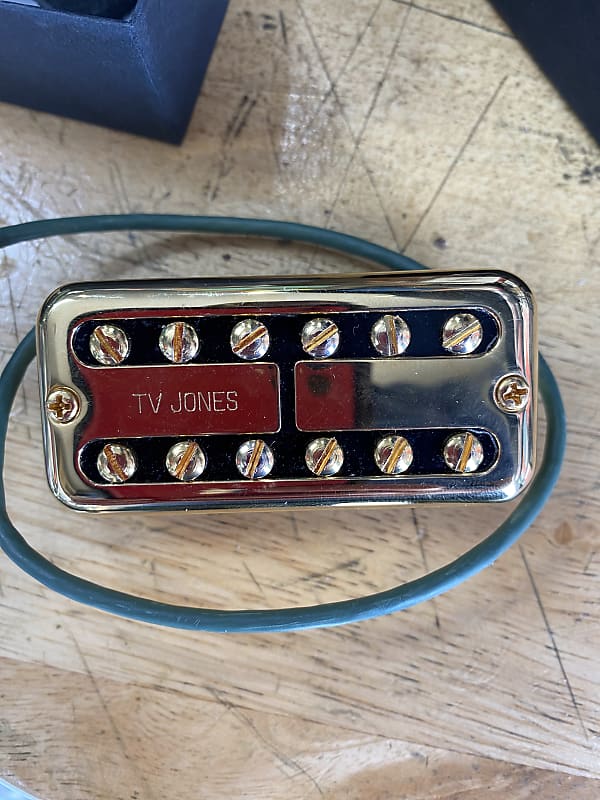 TV Jones Power'Tron Neck Humbucker Pickup - Gold | Reverb