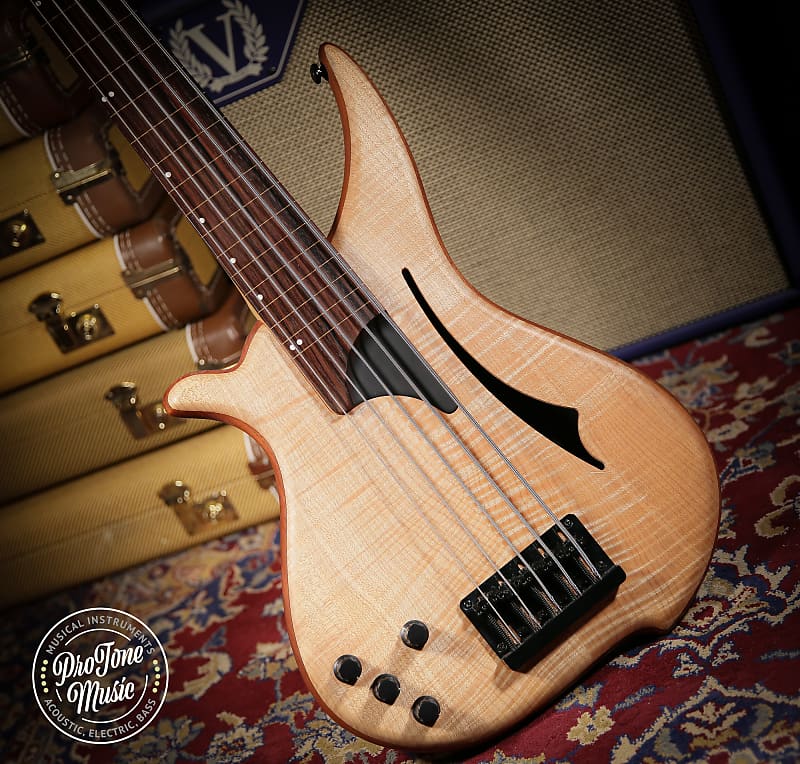 Tune WB5-FM 5 String Left Handed Fretless Bass Guitar Natural | Reverb
