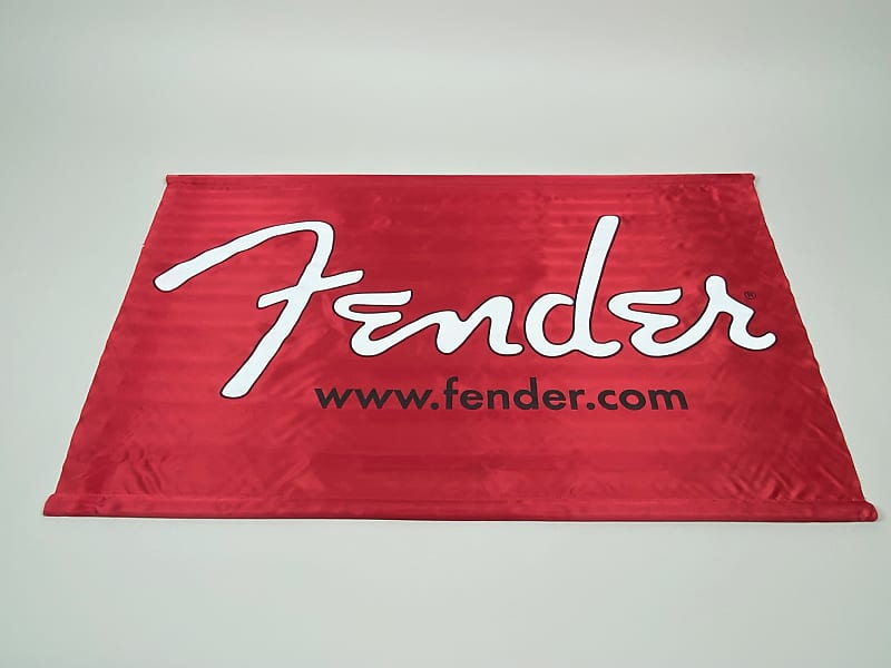 Fender '90s Authorized Dealer Banner - Red Satin | Reverb