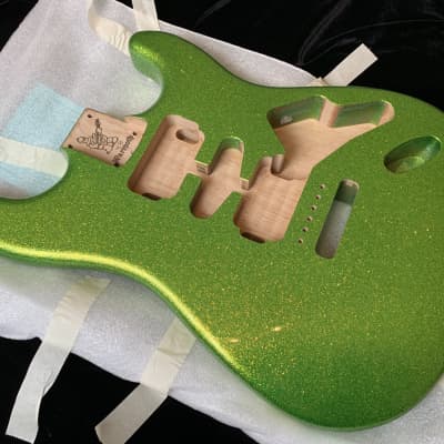 Warmoth Goblin Flake (lime green flake) HSH | Reverb