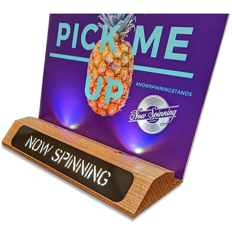 Premium Quality Illuminated Record Display Stand - Satin Oak | Reverb