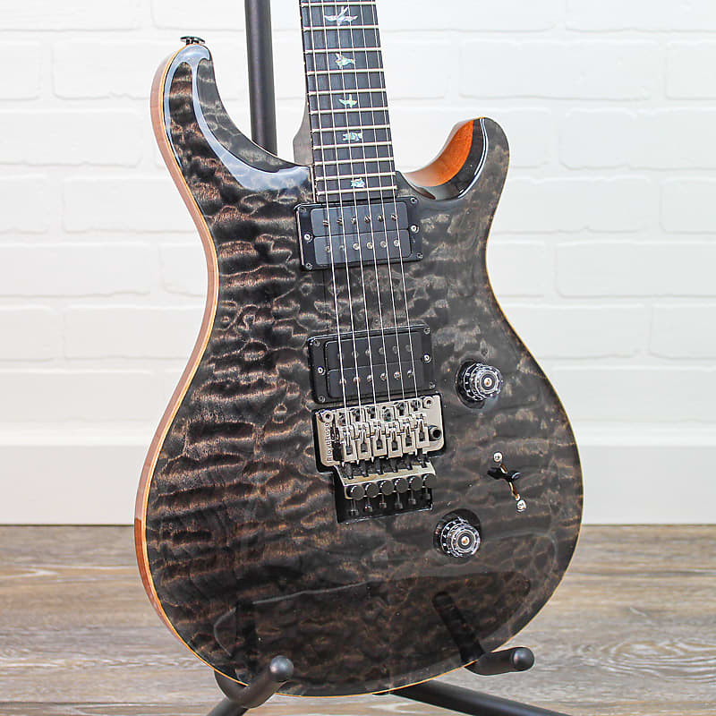 2017 PRS Custom 24 Floyd Rose Wood Library - Trans Black / | Reverb