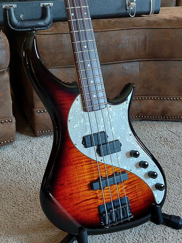 Pedulla Rapture 4-String Bass, AAA Flame Maple, Tobacco | Reverb