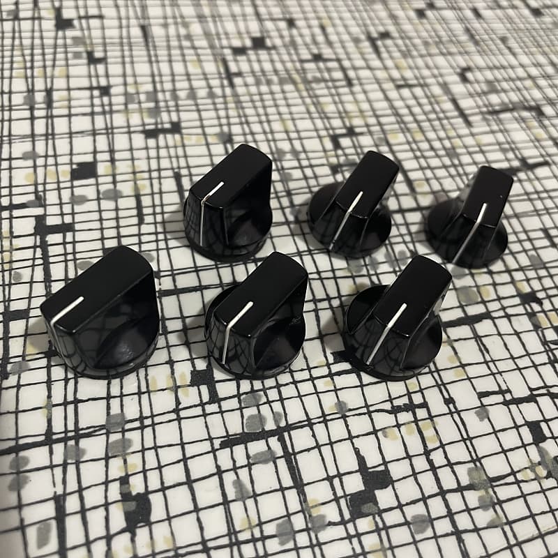 Davies Set of 6 Black Davies Style Knobs (taken off a DL4) | Reverb