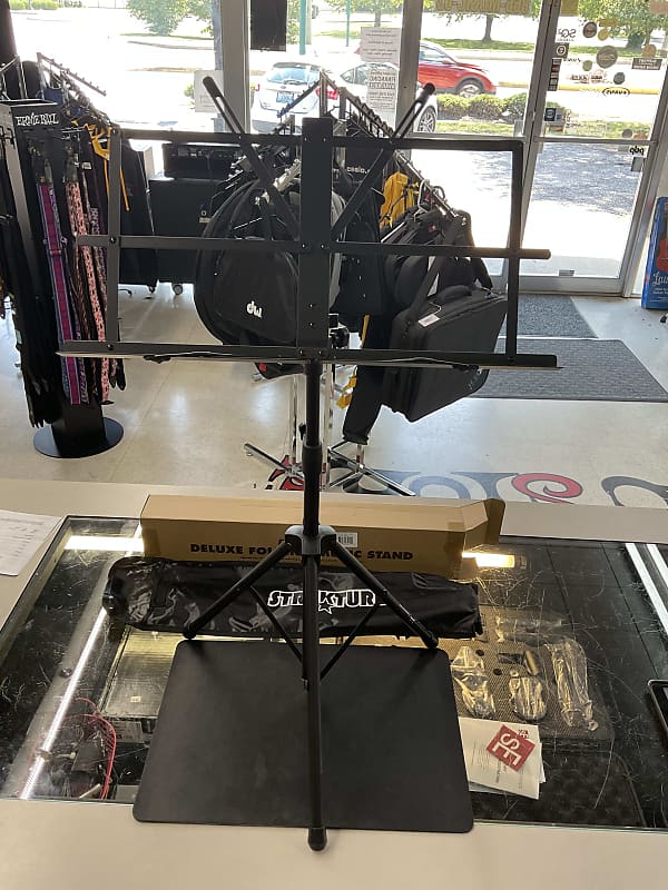 Strukture SMS1X Deluxe Folding Music Stand - Black | Reverb