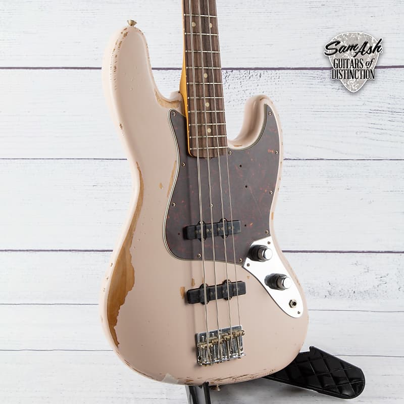 Fender Flea Signature Jazz Bass Road Worn Shell Pink | Reverb