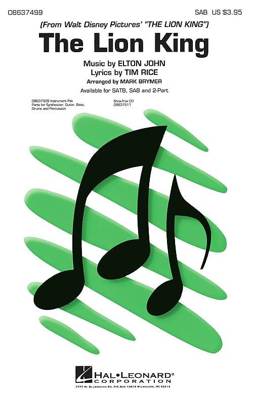 The Lion King Medley Sab Elton John | Reverb