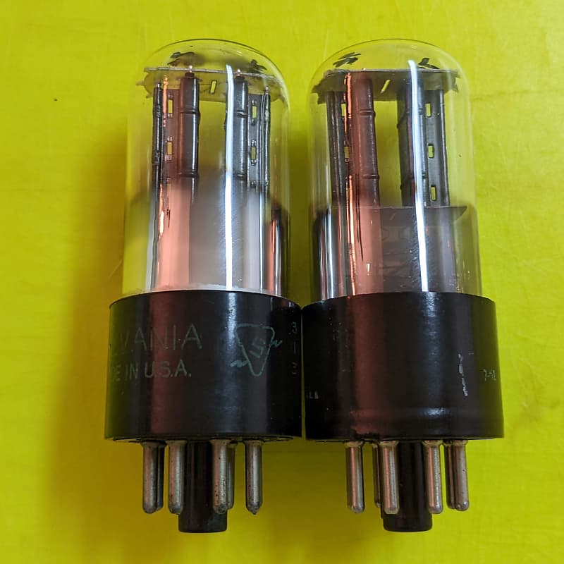 6SN7GT Sylvania Bad Boy Matched Pair Tubes Three 3 Holes | Reverb