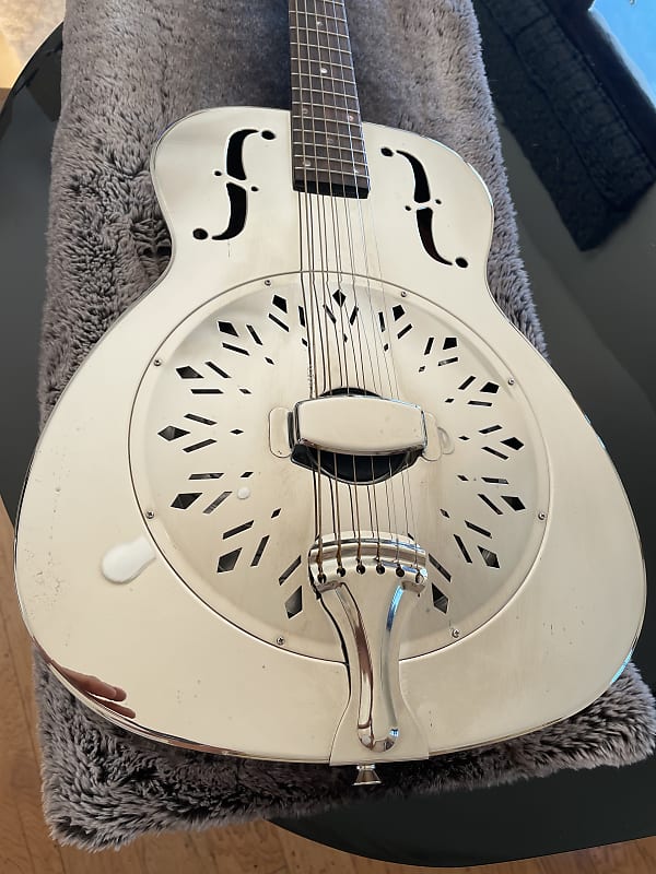 Rogue Metal Body Resonator Guitar Nickel Silver | Reverb