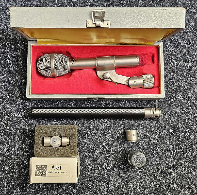 Vintage AKG C451e+ck1+ck8+a51+ a50 -10db pad in original box | Reverb