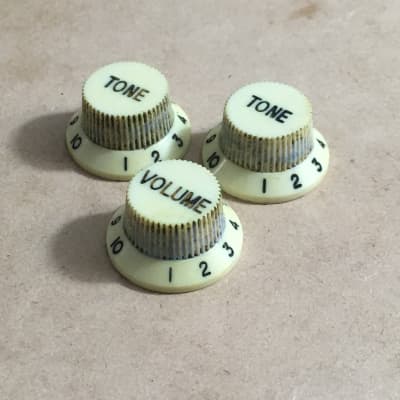 3 Vintage Style Natural Aged Knobs Custom Off White Relic For | Reverb