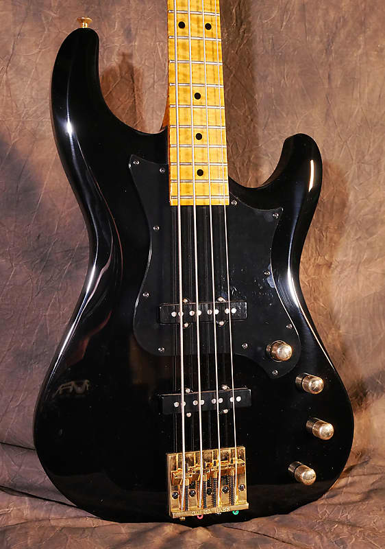 Knaggs Severn Bass B4 Tier 1 Flamed Maple Neck Gloss Black | Reverb
