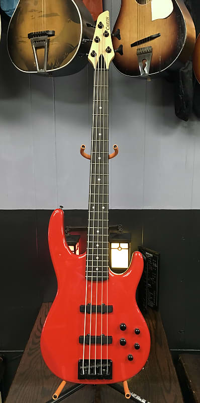 Red Carvin USA 5-String Factory Bass BK5 w/ Original Case | Reverb
