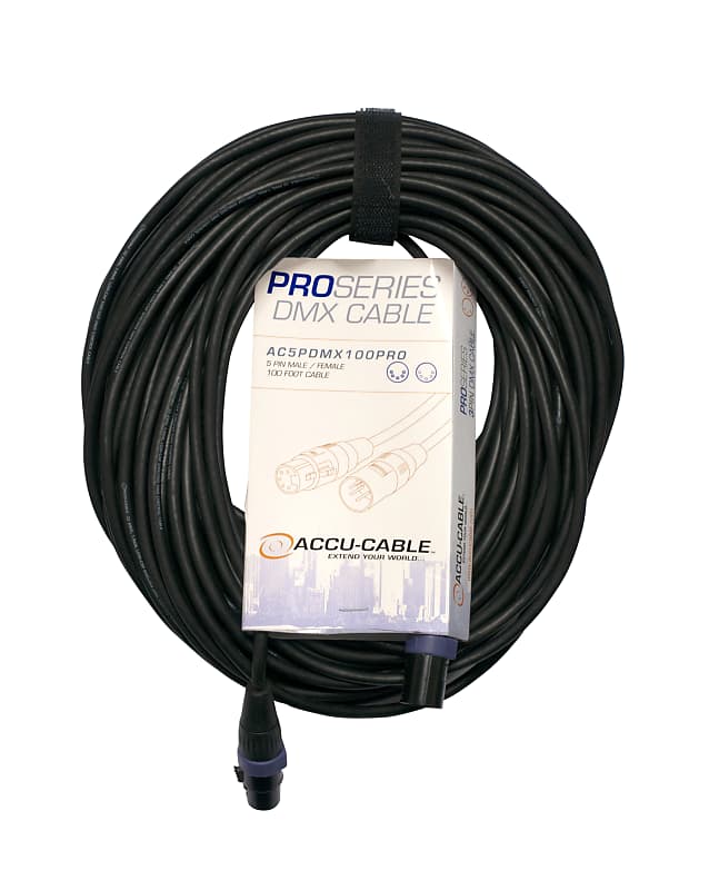 Accu-Cable AC5PDMX100PRO 100 Ft. Pro-Series 5-Pin Male-Female | Reverb