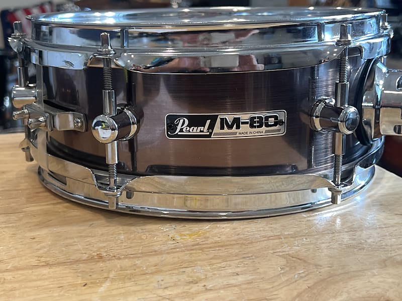 Pearl M-80 snare drum 10”x4” - Black chrome | Reverb