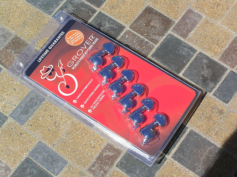 Grover Chrome MiNi 6-In-Line Rotomatics guitar tuning pegs | Reverb