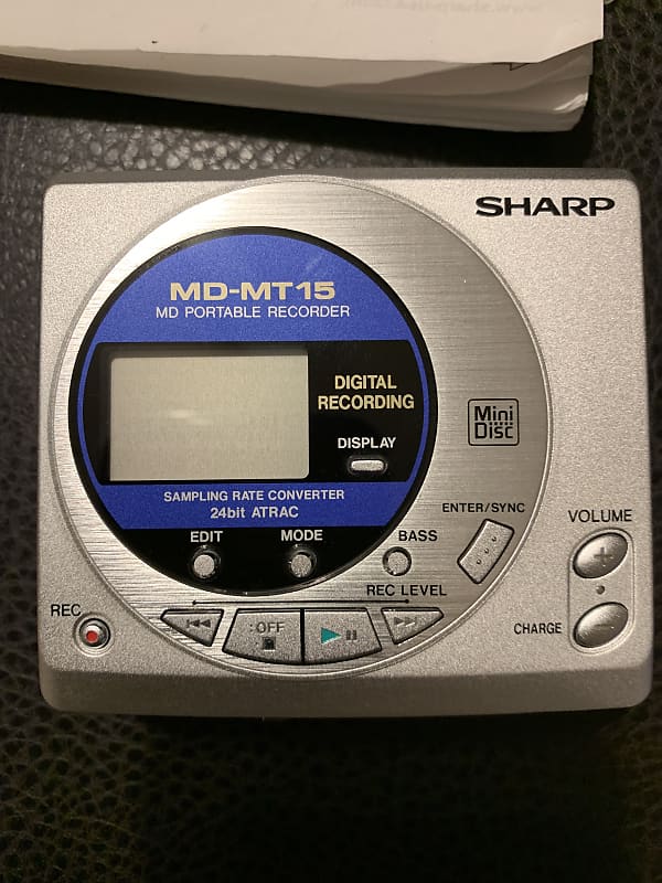 Minidisc Recorder Sharp MD-MT15 1990’s Silver | Reverb