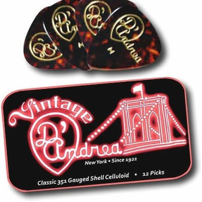 D'Andrea 358 Guitar Picks Teardrop Celluloid Jazz One Dozen | Reverb