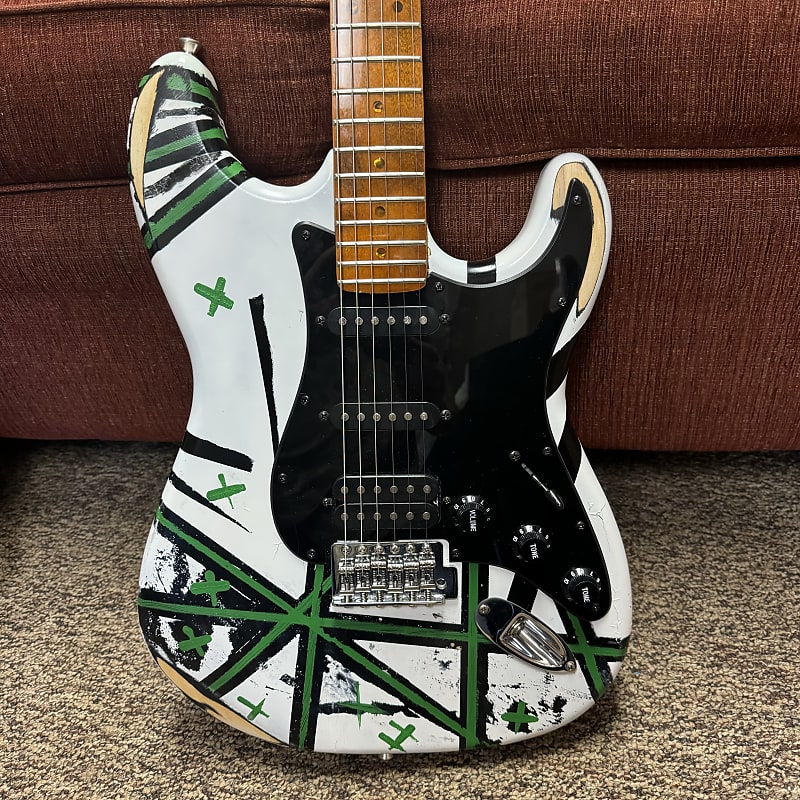 Frankenstrat Partscaster Strat - EVH Style Stripey | Reverb