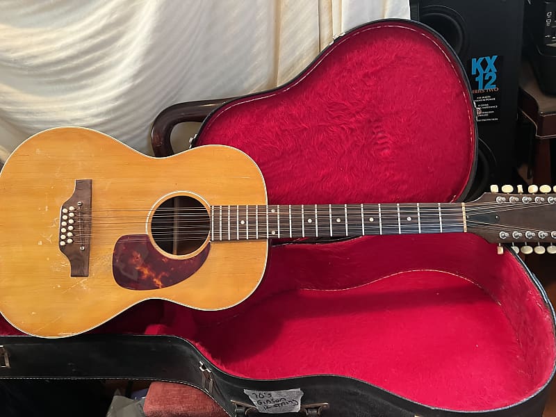 Gibson 12 string acoustic guitar 1972 natural | Reverb