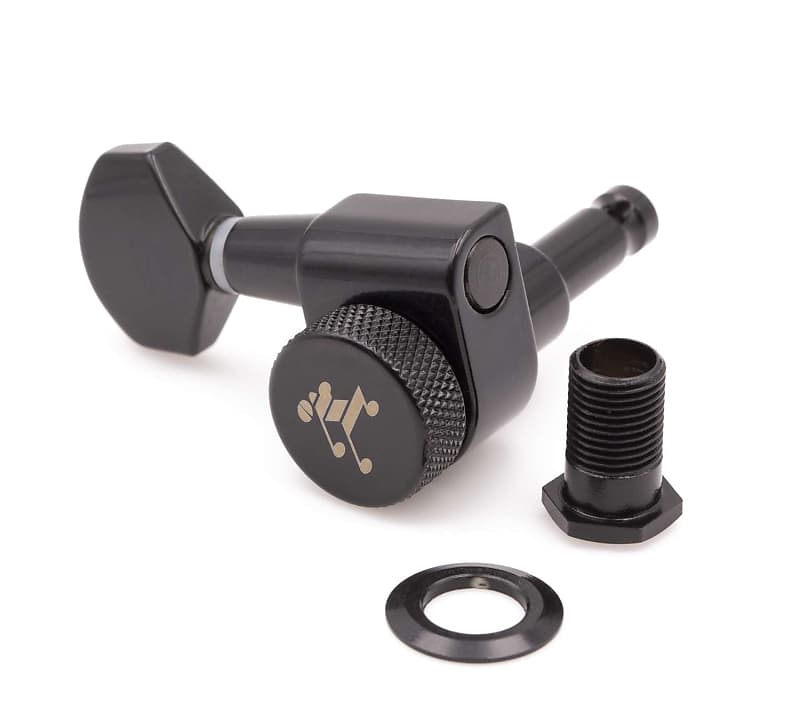 Genuine Tone Ninja 2-pin locking tuners 20:1, black, 6 inline | Reverb