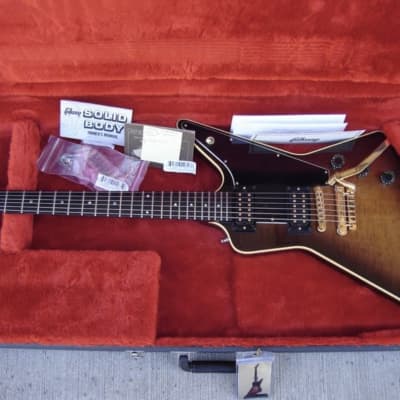 Gibson Explorer 1983 - Curly maple sunburst | Reverb