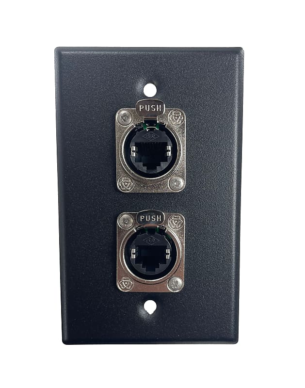 PROCRAFT SPL-2RJ45-BK 1 Gang Black Wall Plate Loaded w/ 2) | Reverb