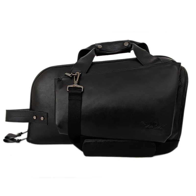 MG Leather Work Flugelhorn Bag color Detroit Black | Reverb