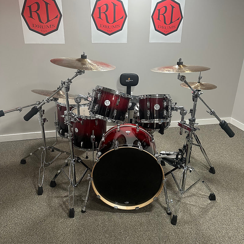 RL Drums Evolution Red Sparkle Fade Complete Turnkey Drum Set | Reverb