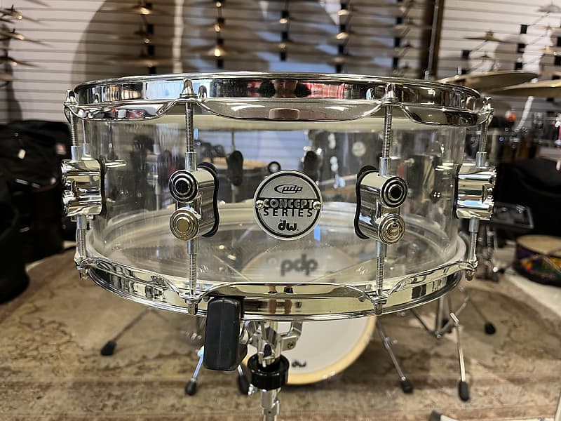 PDP Concept Series Prototype Clear Acrylic Snare 5.5" x 14" | Reverb