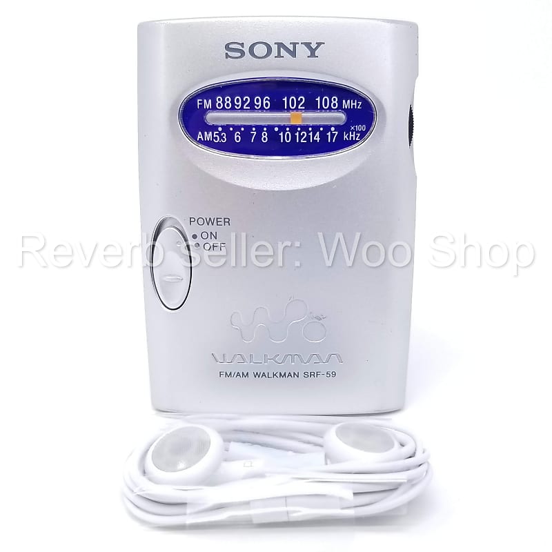 Sony SRF-59 AM/FM Portable Silver Walkman Radio +New | Reverb