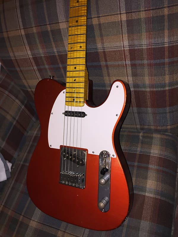 Custom Made Burnt Orange telecaster tele with insane flame | Reverb