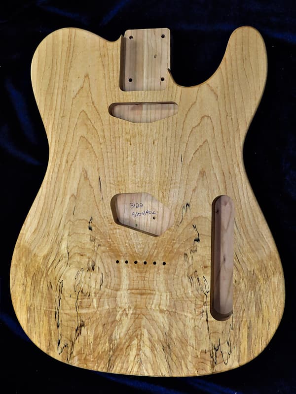 Spalted Maple Top \ Aged Cherry Telecaster Tele Body 5lbs14oz | Reverb
