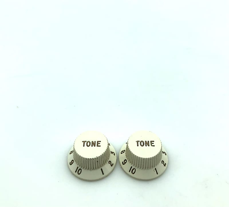 2 Fender 3-Spoke Tone Knobs AVRI? - White/Parchment | Reverb