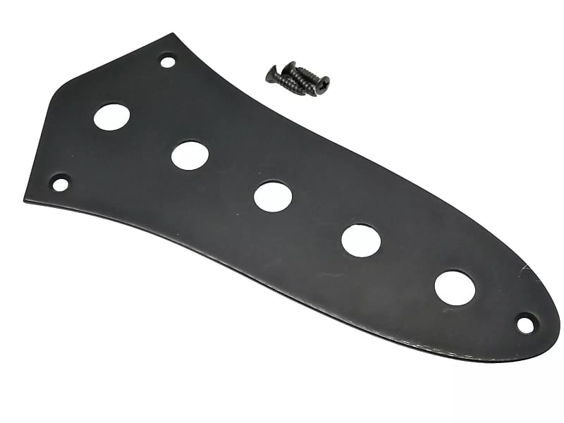 Jazz Bass Control Plate USA size 5 Hole Black Finish | Reverb