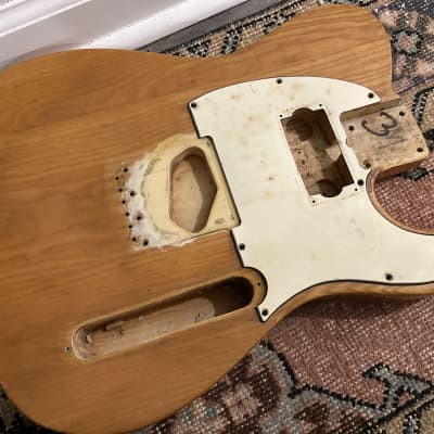Vintage Fender Telecaster Body & Pickguard 1967 1968 Natural | Reverb