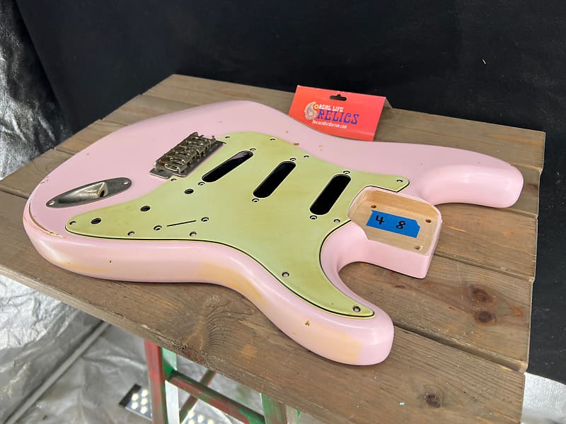 Real Life Relics Strat® Stratocaster® Body Aged Shell Pink #1 | Reverb