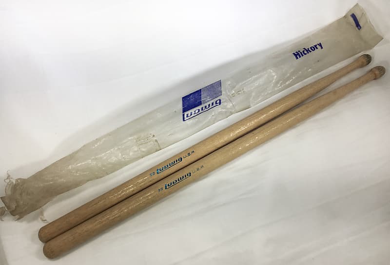 1970s LUDWIG Vintage Pair 3S Drumsticks w/ Original Bag Drum | Reverb