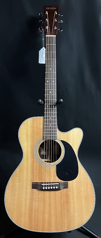 Sigma SF-28CE Solid Top Folk Cutaway Acoustic-Electric Guitar | Reverb