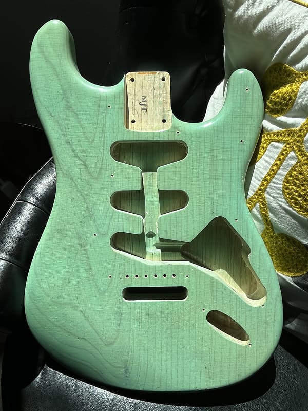 MJT Stratocaster premium lightweight swamp ash Surf Green | Reverb