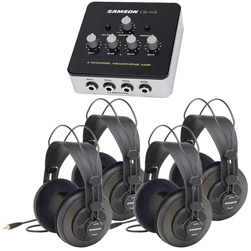 (4) Samson SR850 Semi-Open-Back Headphones with 4-Channel | Reverb
